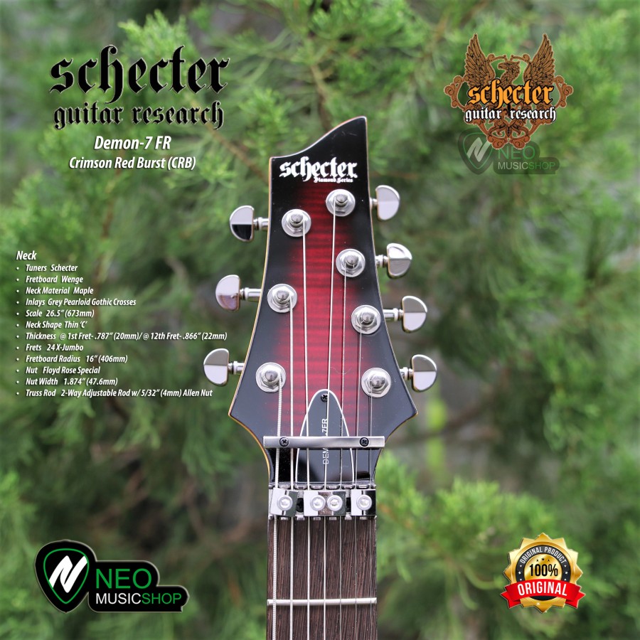 Schecter Demon-7 FR CRB 7 String Guitar with Floyd Rose Special – Neo Music