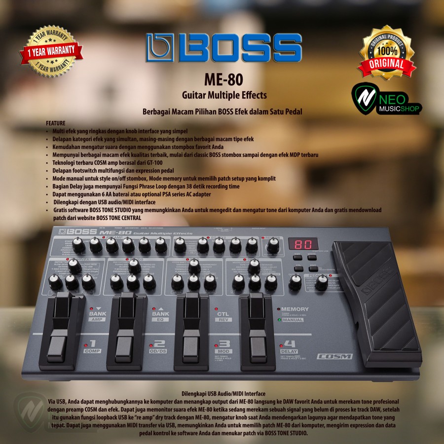 BOSS ME-80 Guitar Multiple Effects [BOSS ME80] – Neo Music