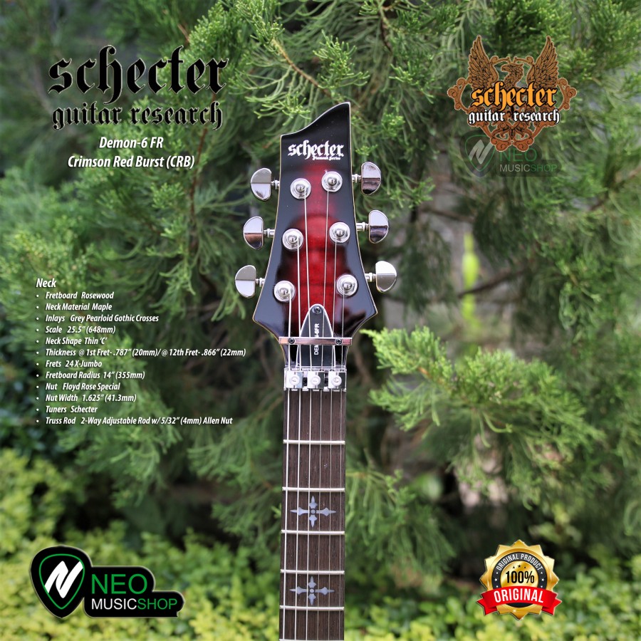 Schecter DEMON-6 FR CRB 6-String Electric Guitar with Floyd Rose – Neo ...