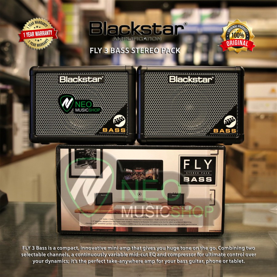 Blackstar FLY 3 BASS STEREO PACK 3″ 6w Speaker – Neo Music