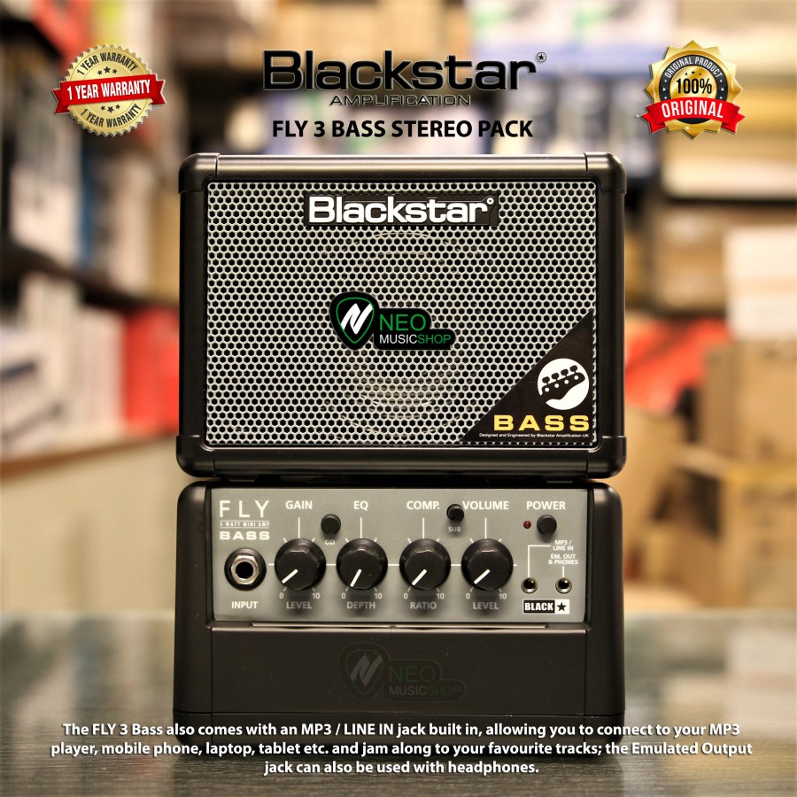 Blackstar FLY 3 BASS STEREO PACK 3″ 6w Speaker – Neo Music
