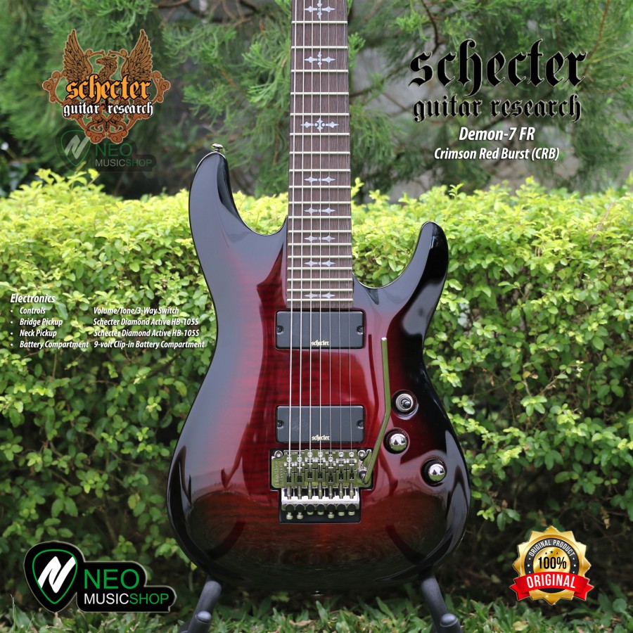 Schecter Demon-7 FR CRB 7 String Guitar with Floyd Rose Special – Neo Music