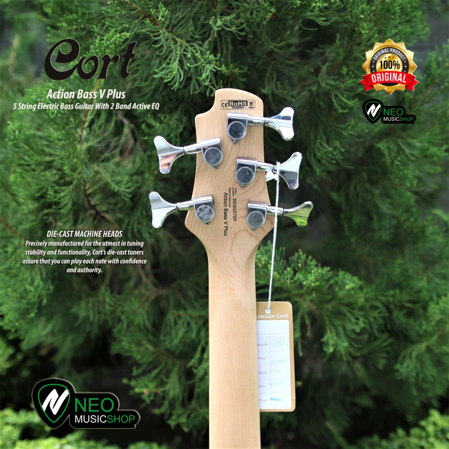 Cort Action Bass V Plus 5 String Electric Bass w 2 Band Active EQ – Neo ...