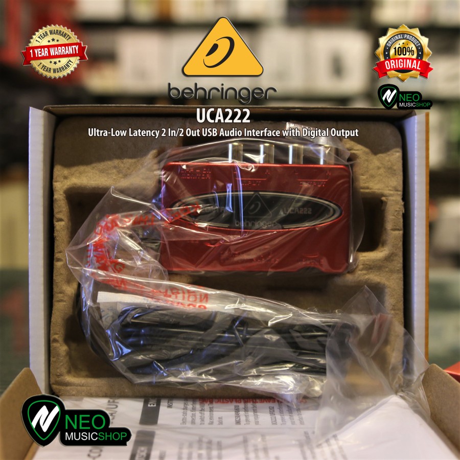 Behringer UCA222 Ultra-Low Latency 2 In/2 Out USB Audio Interface – Neo Music